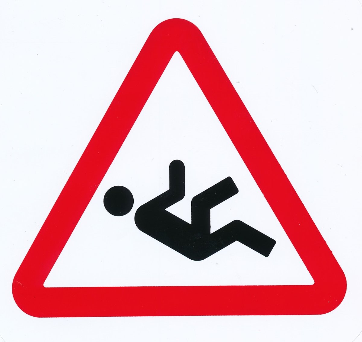 Pas På - fald ikke - D-sign maxiskilte 120x120 mm - Bundtrade.dk